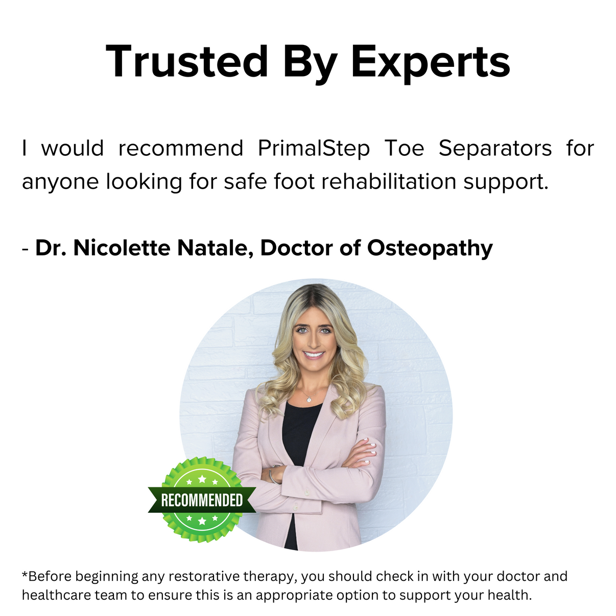 PrimalStep Fully Adjustable Toe Separators - 4 pack